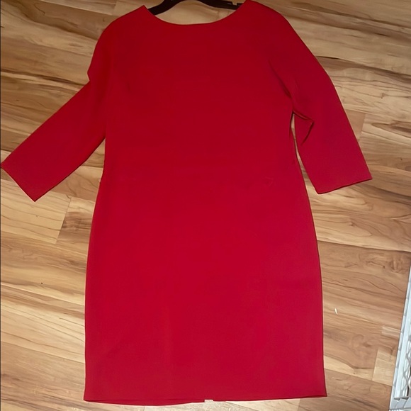 Eva Blue | Dresses | Red Sheath Midi Dress With Bateau Neckline | Poshmark